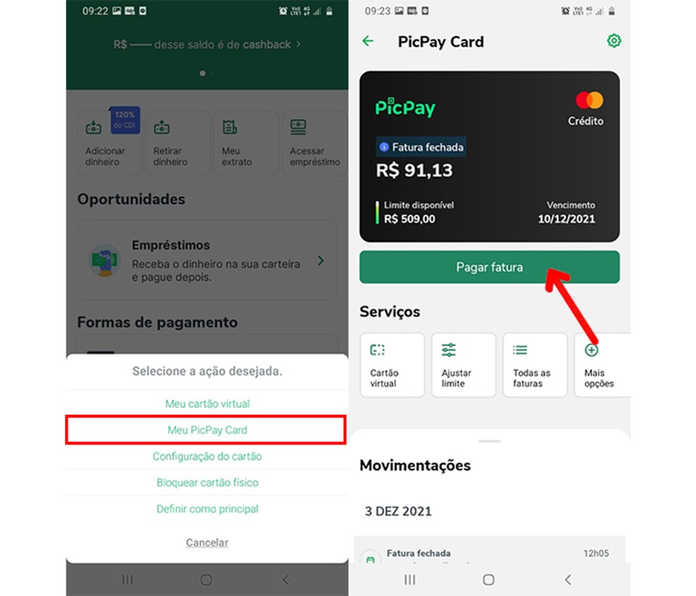 Como pagar a fatura do PicPay Card