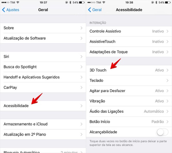 Como ativar ou desativar o 3D Touch no iPhone