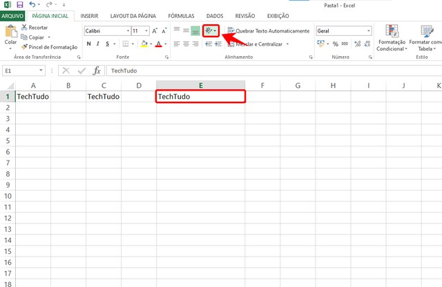 Como escrever na vertical no Excel