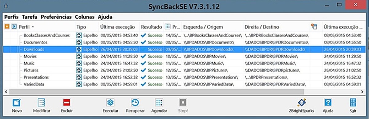 SyncBack e sua função de espelhamento