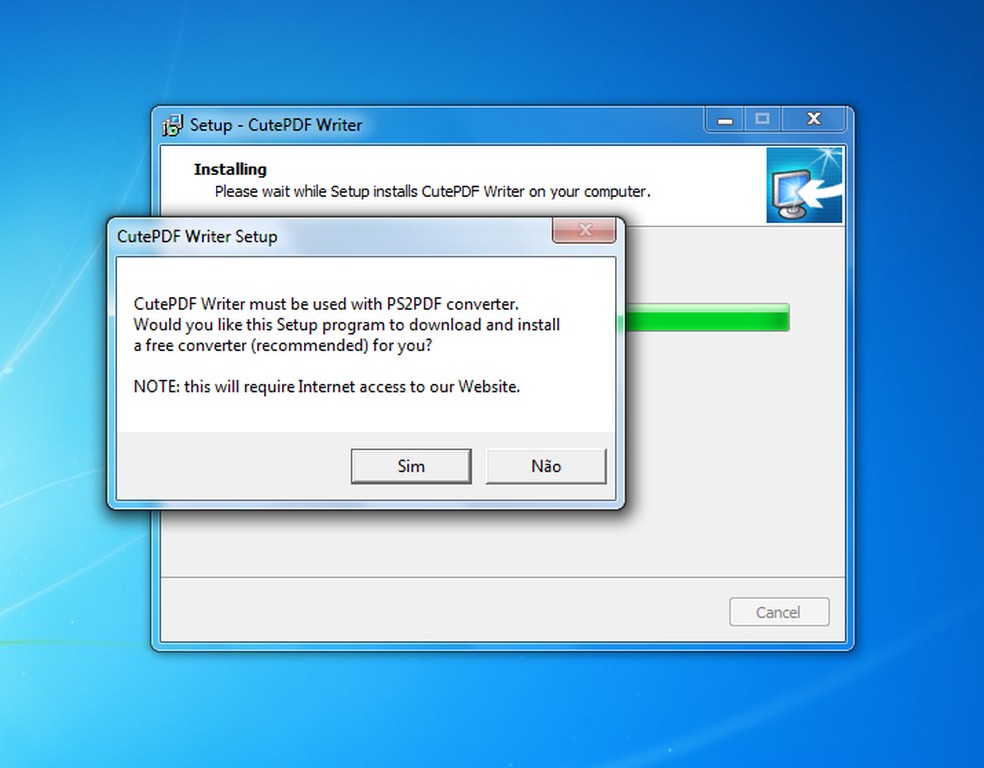 Como instalar o CutePDF Writer