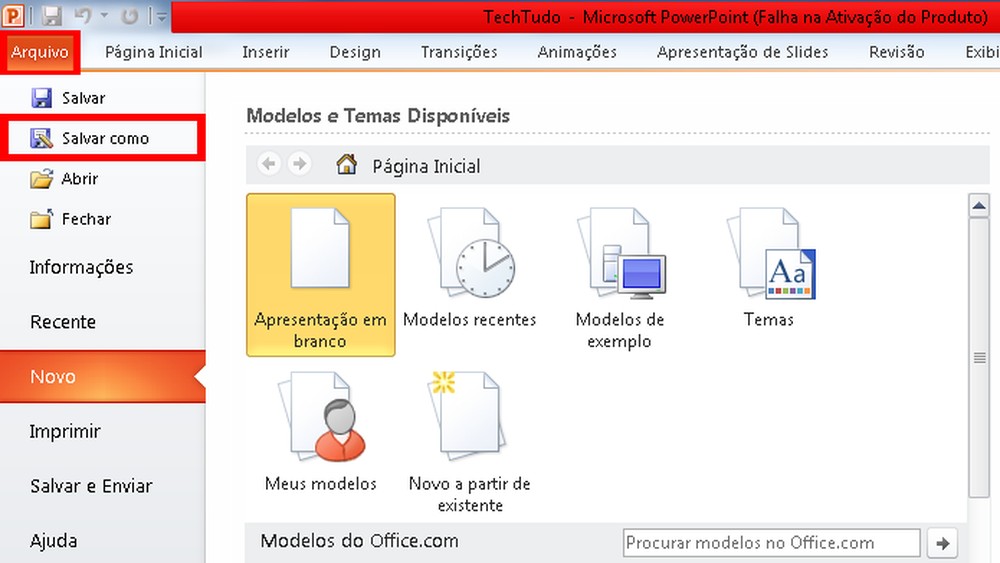 Como converter PPTx em PPT