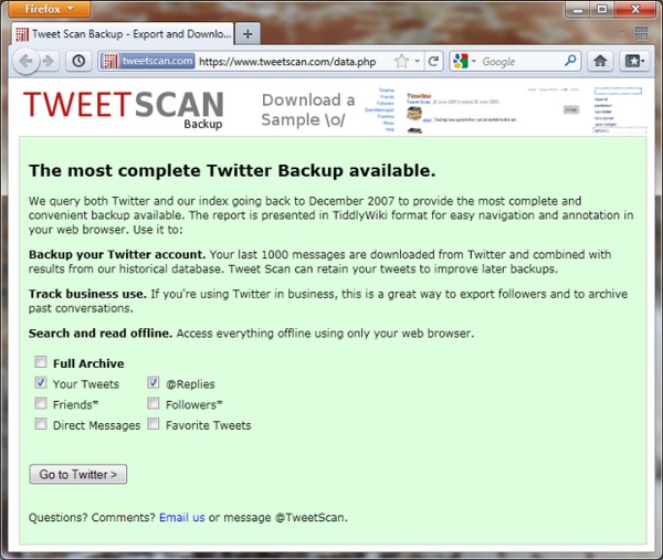 Veja como fazer backup de seus tweets