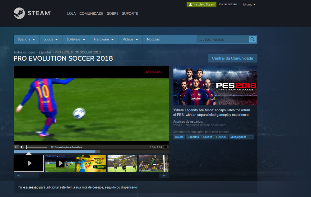 Como baixar PES 2018 no PC, PS4, PS3, Xbox One e Xbox 360