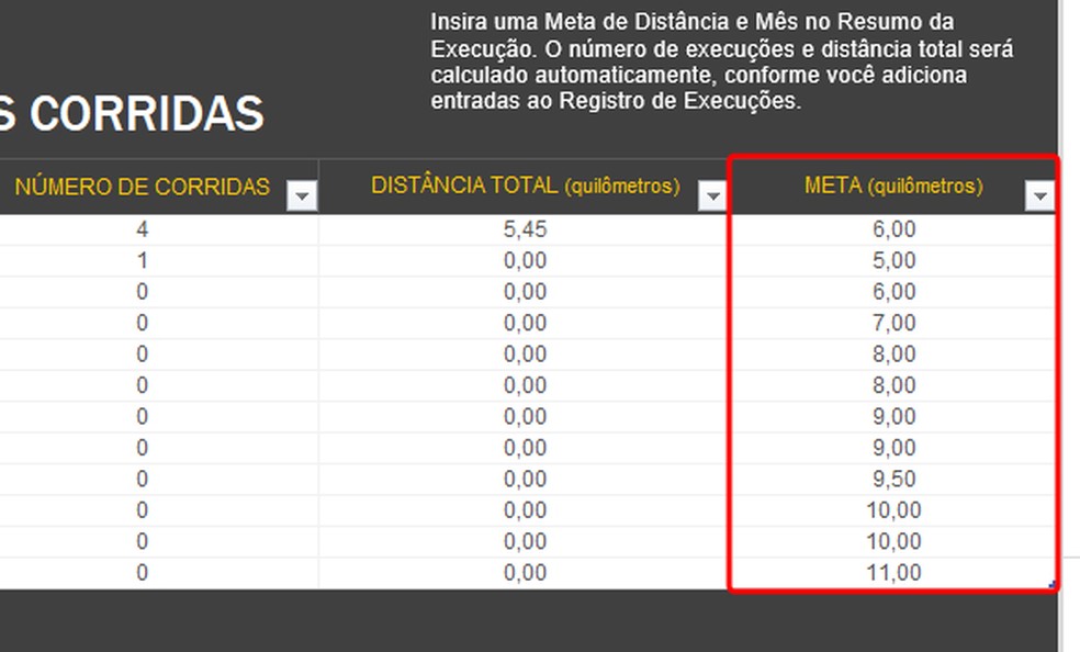 Planilha de corrida: como baixar e personalizar modelo no Excel