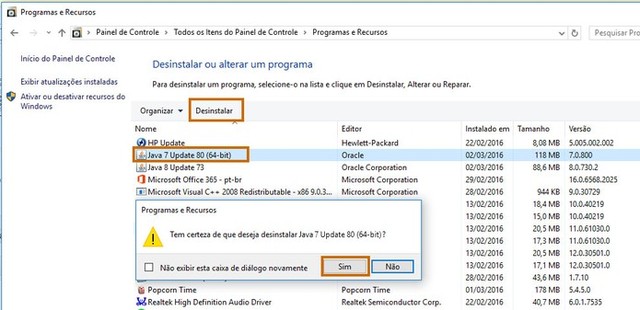 Versões anteriores do Java; saiba como instalar, remover e atualizar