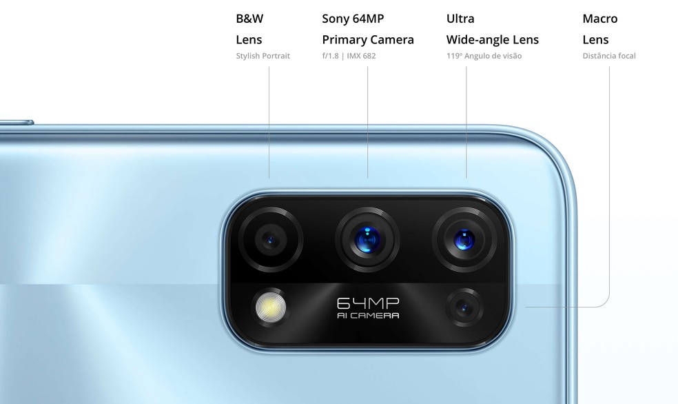 Galaxy A72 x Realme 7 Pro: compare ficha técnica e preço