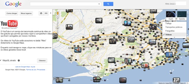 Como encontrar vídeos do YouTube no Google Maps