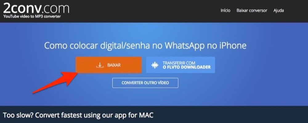 Como extrair áudio de vídeos do YouTube com o 2conv