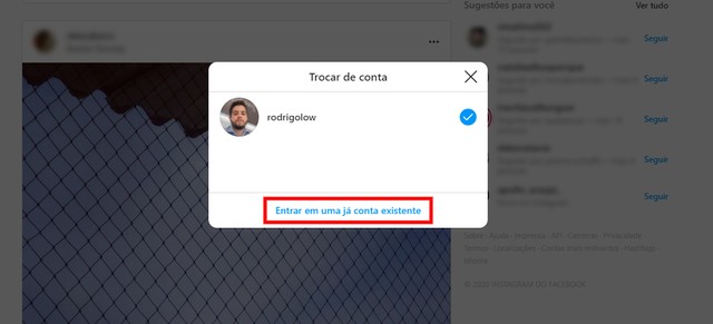 Como acessar duas contas diferentes no Instagram pelo computador