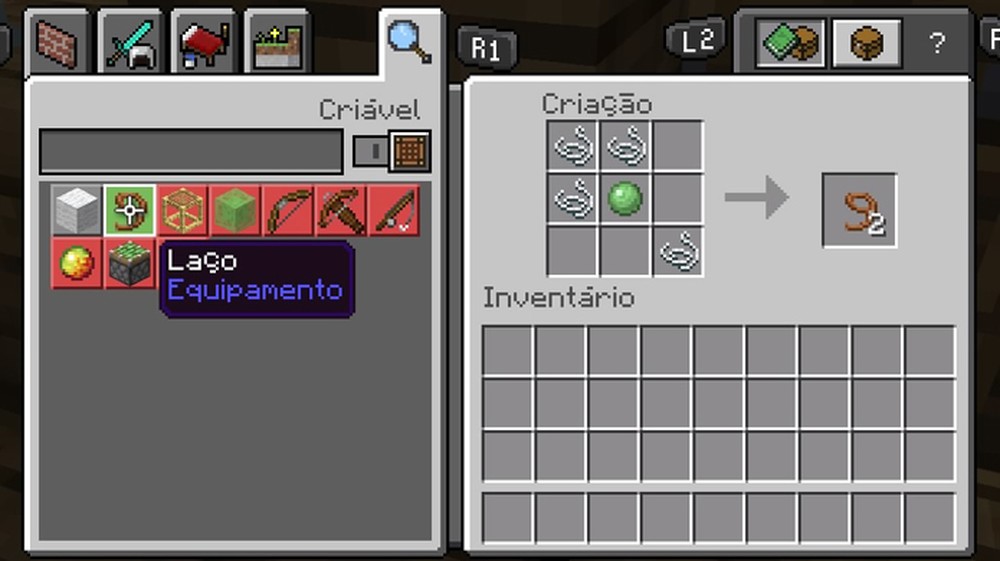 Como fazer corda no Minecraft (laço)