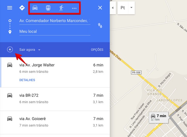 Como traçar rotas no Google Maps e ver a distância de um lugar ao outro