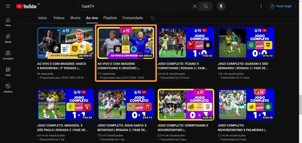 Corinthians x Cruzeiro: como assistir à final da Copinha ao vivo na CazéTV