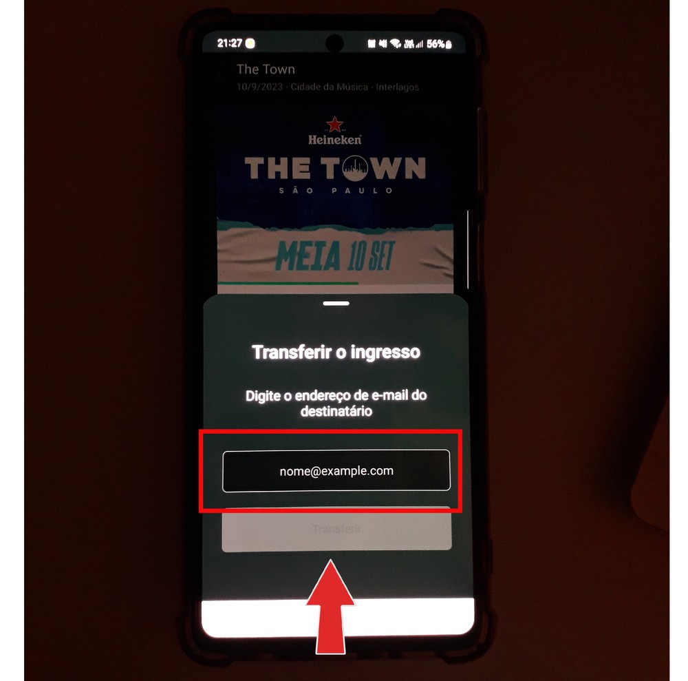 Como transferir o ingresso do The Town usando o app Quentro