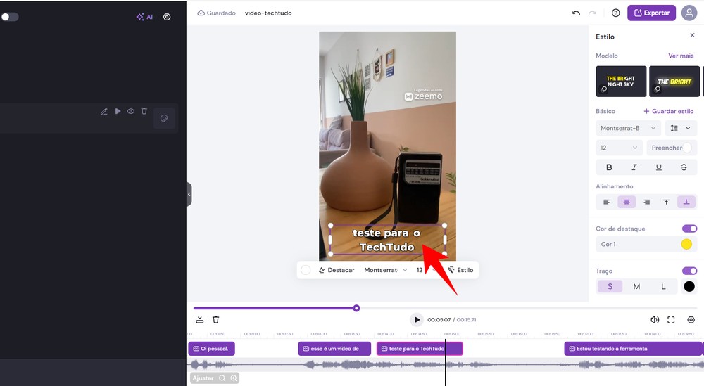 Zeemo: como usar site para colocar legenda em vídeos com IA