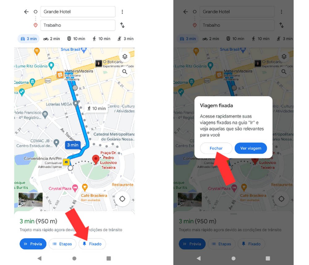 Como salvar uma rota no Google Maps