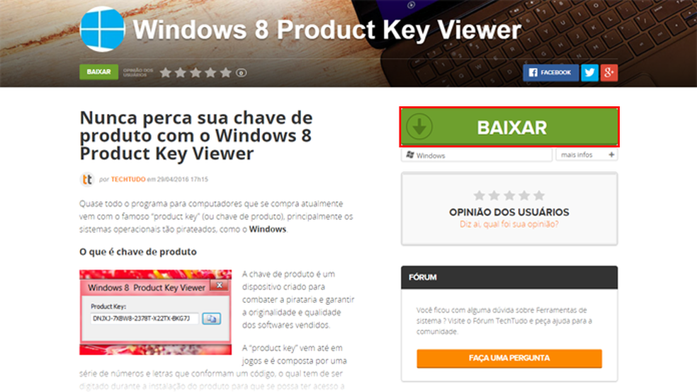 Como verificar qual é a chave do Windows 8 com o Product Key Viewer