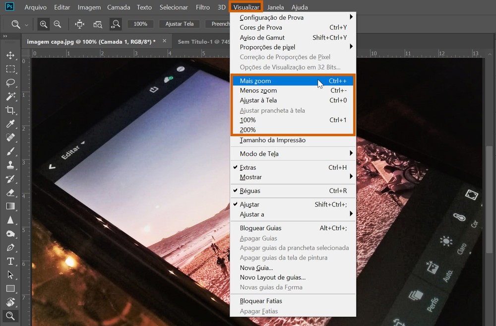 Como dar zoom no Photoshop