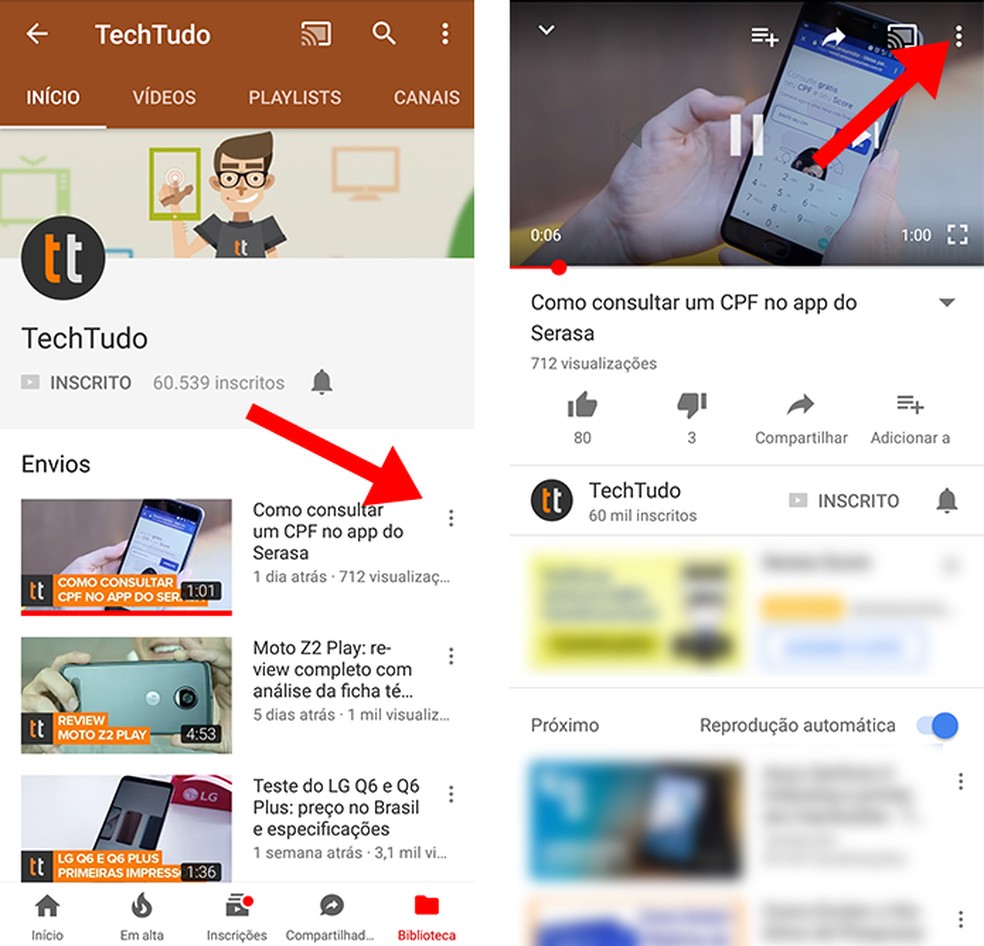 Como salvar vídeos do YouTube para assistir mais tarde no celular