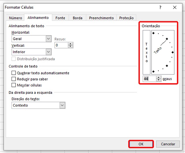 Como escrever na vertical no Excel