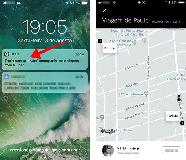 Como compartilhar sua corrida com outra pessoa no Uber