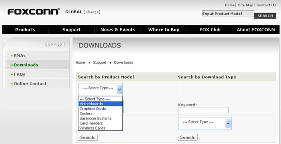 Como baixar drivers para placas da Foxconn