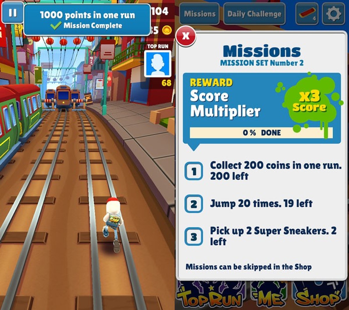 Como aumentar o multiplicador de pontos em Subway Surfers