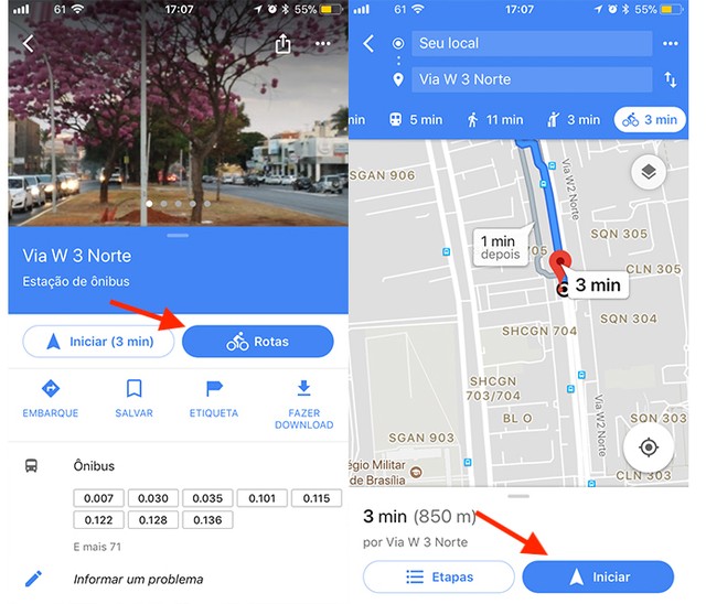 Como encontrar linhas e pontos de ônibus no Google Maps
