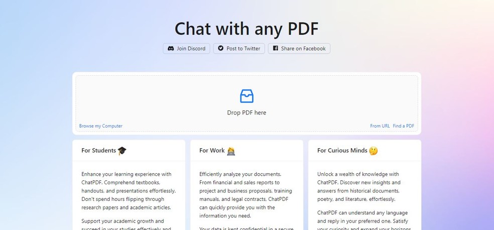 ChatPDF: como usar o chatbot que resume documentos PDF em segundos