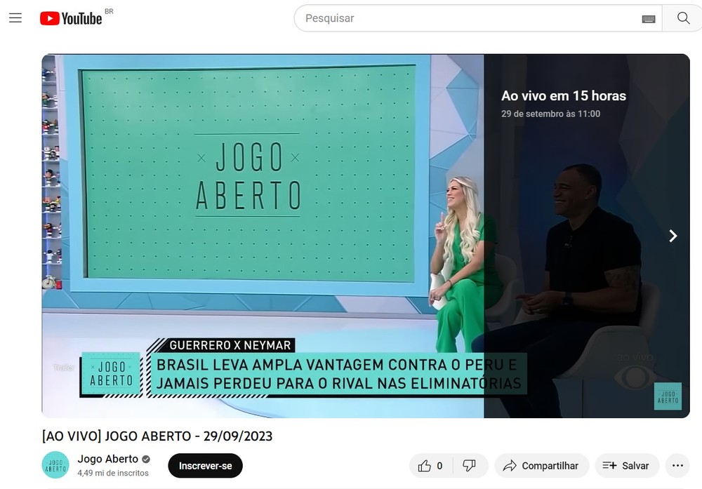 Jogo Aberto ao vivo hoje: como assistir ao programa pelo YouTube