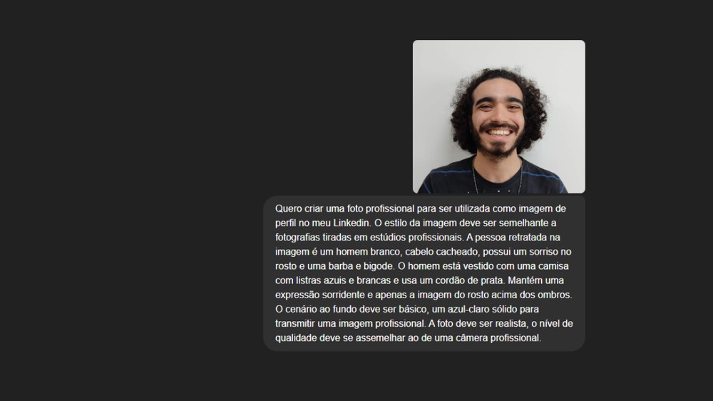 Prompt para foto profissional com o ChatGPT; veja o passo a passo