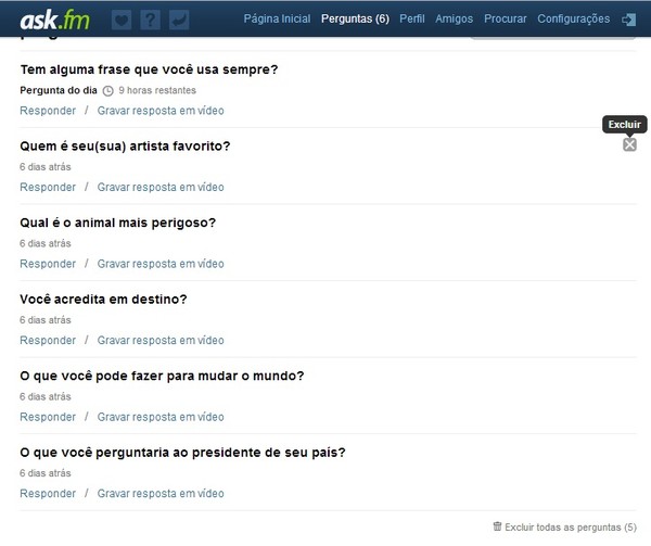 Como excluir uma pergunta no Ask.fm