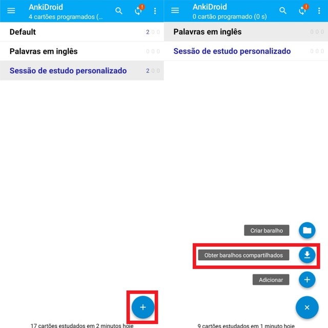 Como usar o app Ankidroid para fazer flashcards online