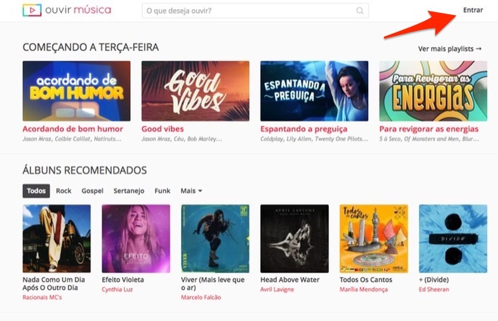 Site Ouvir Música oferece playlists de graça no PC; veja como usar