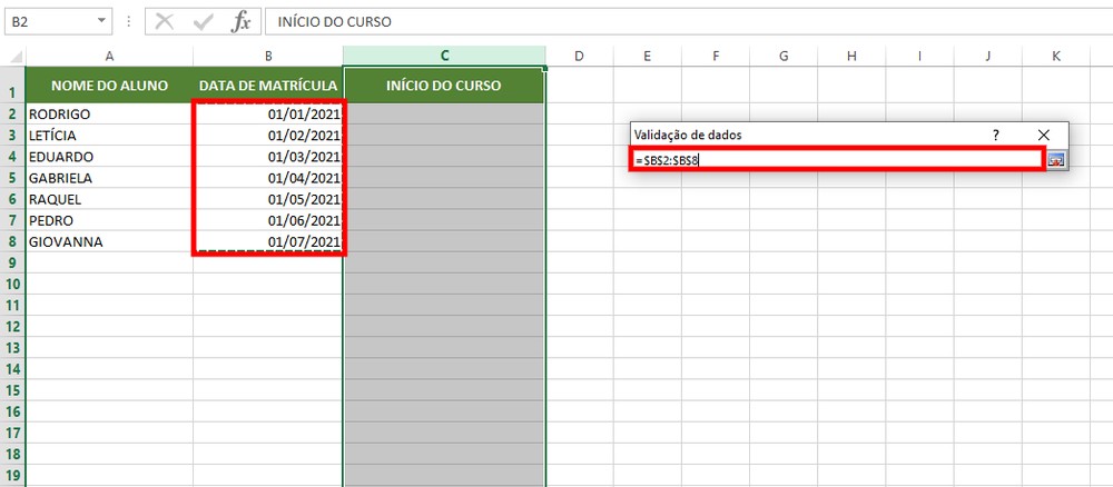 Como aplicar validação de dados no Excel