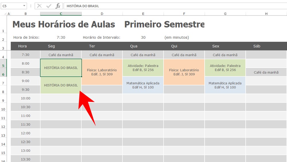 Planilha de estudos: como baixar e personalizar modelo no Excel