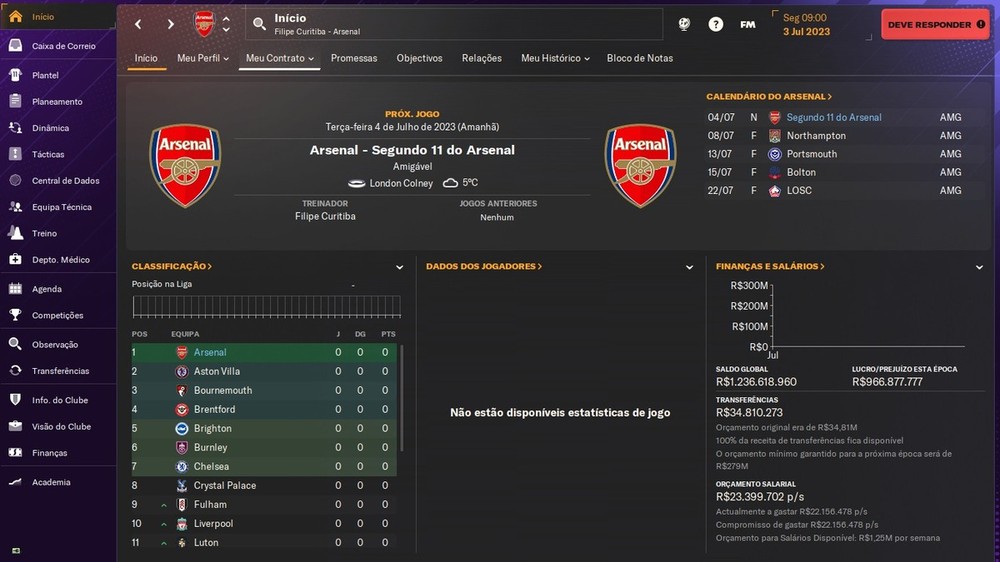 Football Manager 2024: 10 times para se desafiar e chegar à glória