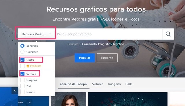 Como baixar vetores no Freepik de graça