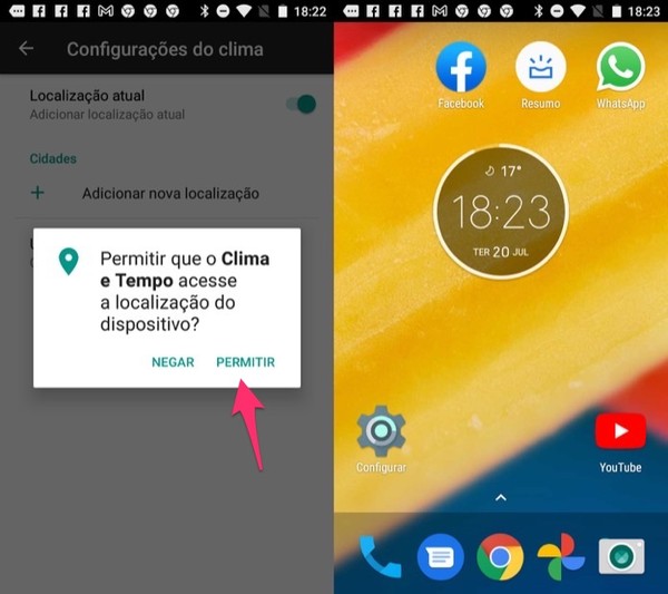 Como colocar a temperatura na tela do celular