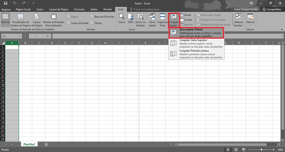 Como congelar/fixar linha e coluna no Microsoft Excel passo a passo