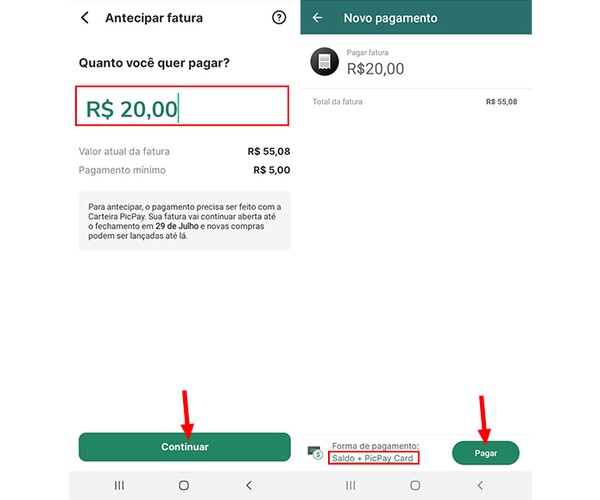Como antecipar a fatura do PicPay Card