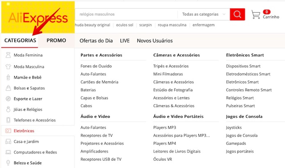 AliExpress: como encontrar lojas com produtos no Brasil