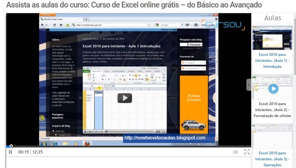 Cinco sites com cursos online grátis de Excel