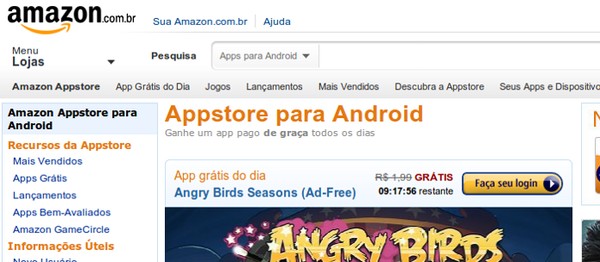 Amazon lança sua loja de aplicativos Android no Brasil