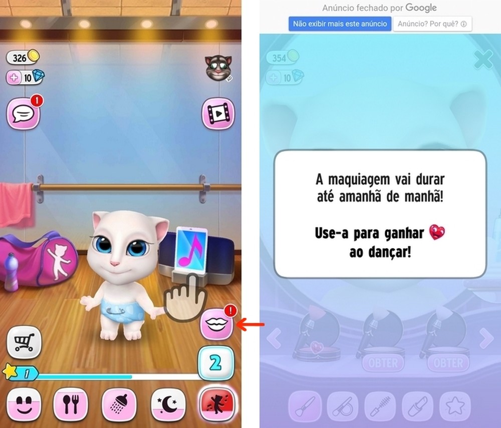 Como usar o Minha Talking Angela, jogo da gatinha falante para celular