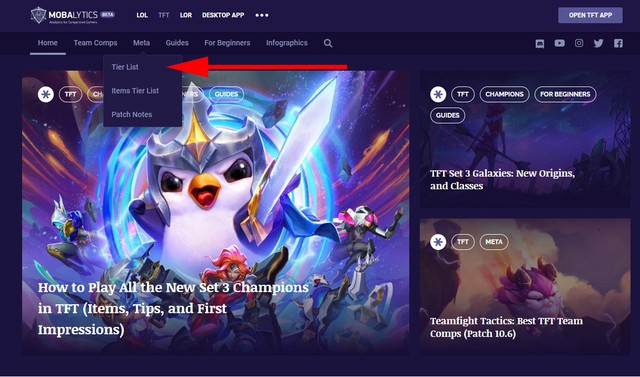 TFT no Mobalytics: como ver tier lists, melhores comps e estatísticas