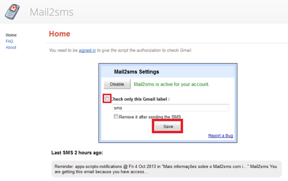 Como receber notificações de mensagens do Gmail via SMS