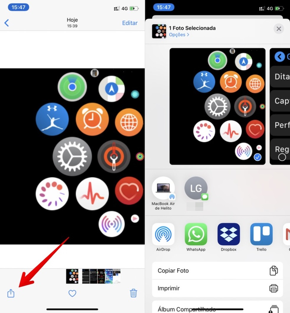 Como tirar print da tela do Apple Watch