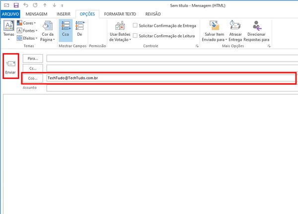 Como colocar cópia oculta no Outlook