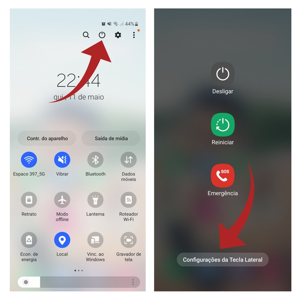 Como configurar o botão lateral do celular Samsung Galaxy